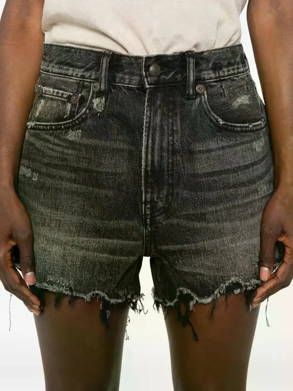 R13 Distressed Frayed-edge Denim Shorts
