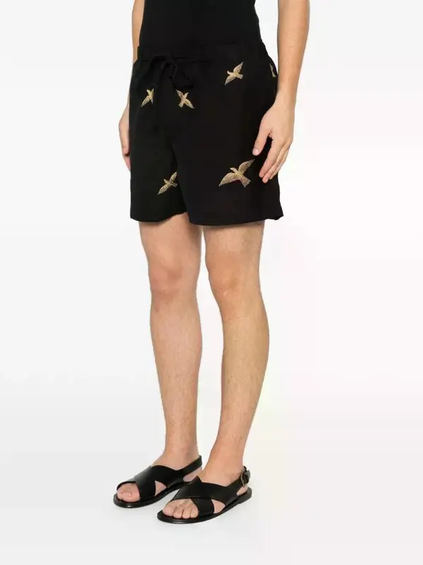 BAZISZT Bazizt Embroidered Drawstring Shorts