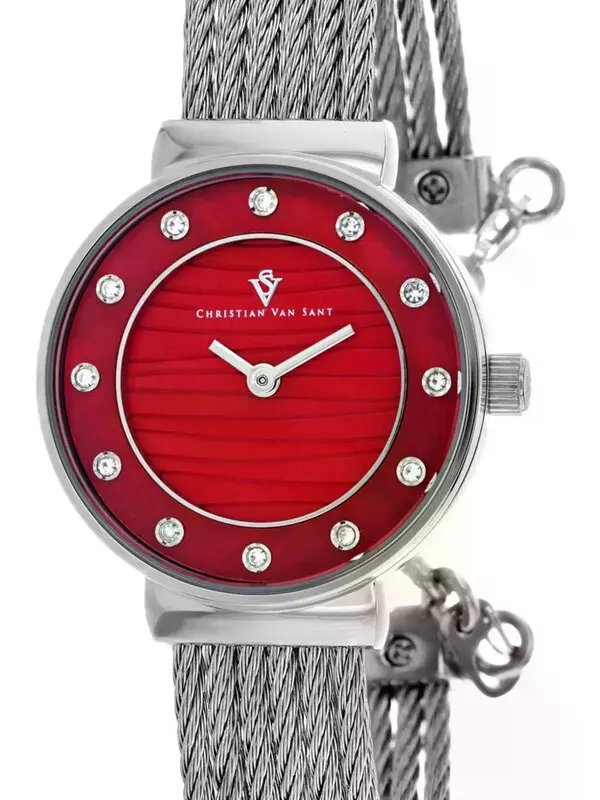 CHRISTIAN VAN SANT Dial Crystal-embellished Quartz Watch With Twisted Cable Strap