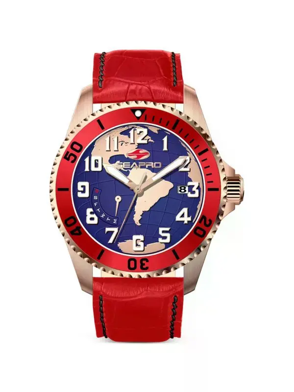 SEAPRO Voyager World Map 42mm Watch - Blue