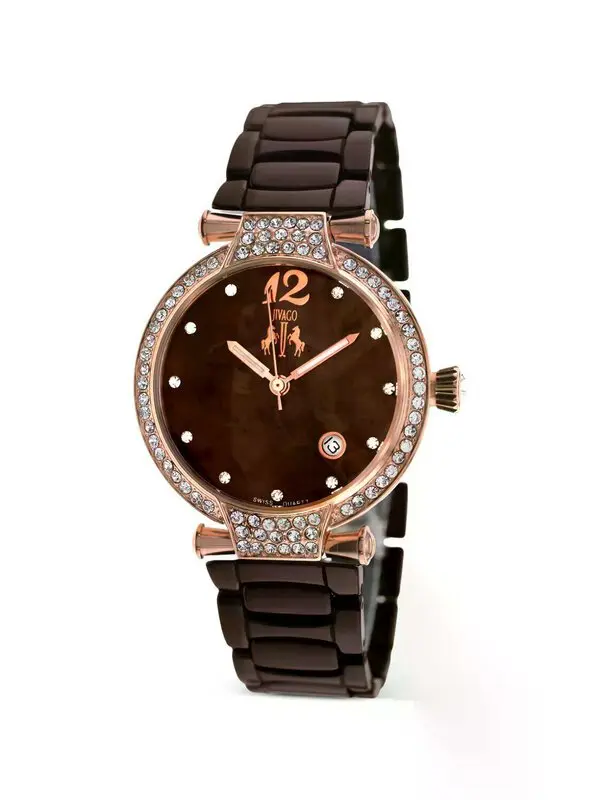 JIVAGO Bijoux 36mm Watch With Crystal Embellishments - Brown