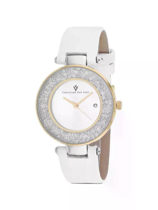 CHRISTIAN VAN SANT Dazzle 34mm Watch With Crystal-embellished Bezel - Silver