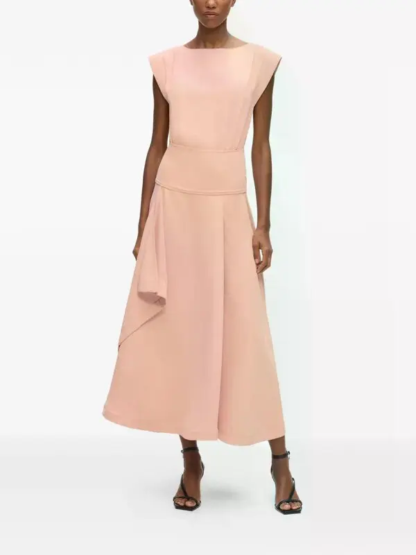 Karl Lagerfeld Draped Cap-sleeve Midi Dress
