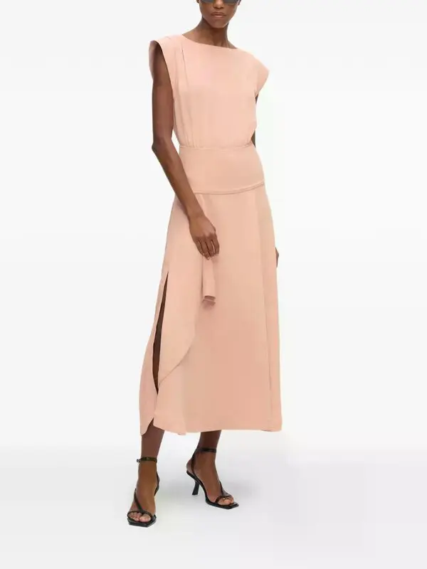 Karl Lagerfeld Draped Cap-sleeve Midi Dress