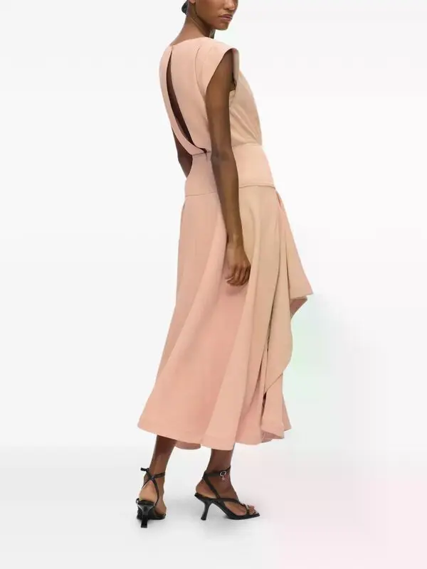 Karl Lagerfeld Draped Cap-sleeve Midi Dress