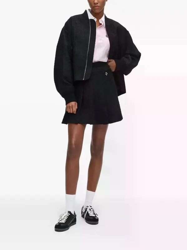 Karl Lagerfeld Pleated Bouclé Mini Skirt
