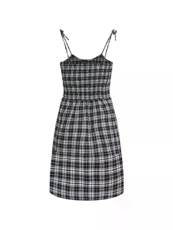 Karl Lagerfeld Checked Strappy Mini Dress - Black