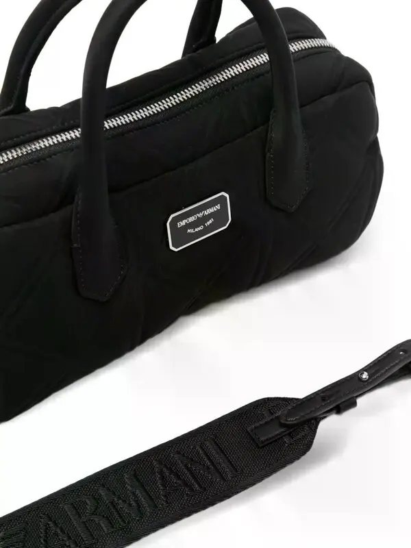 Emporio Armani Quilted Logo Plaque Tote Bag