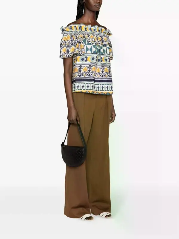 La DoubleJ Breakfast Geometric-print Blouse