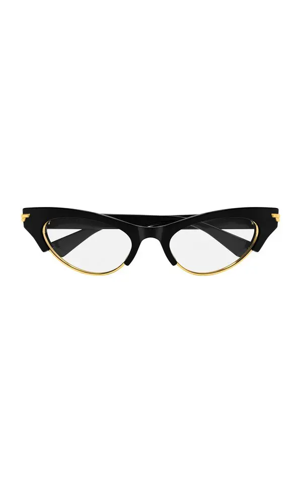 Bottega Veneta Cat Eye Acetate Eyeglasses - Black