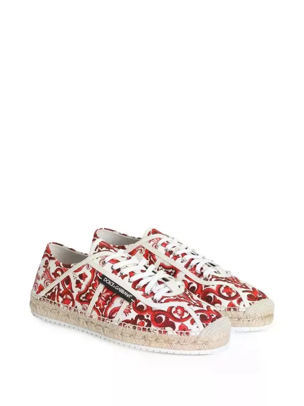 Dolce & Gabbana Majolica Print Canvas Espadrilles