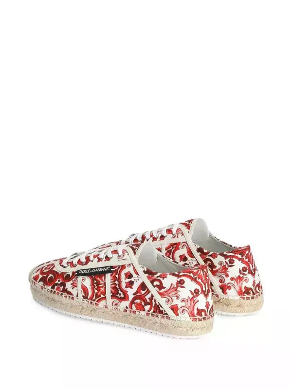 Dolce & Gabbana Majolica Print Canvas Espadrilles