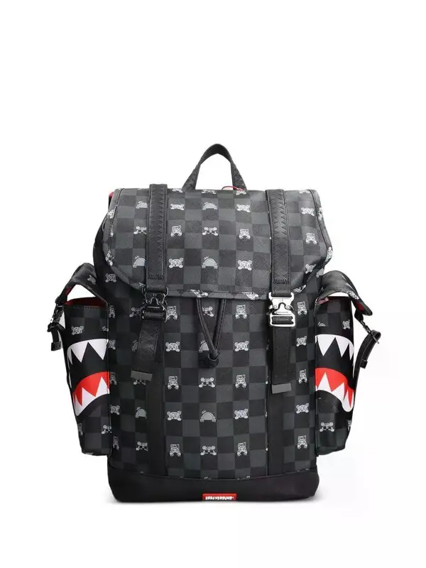 SPRAYGROUND Check Pattern Shark Mouth Backpack - Black