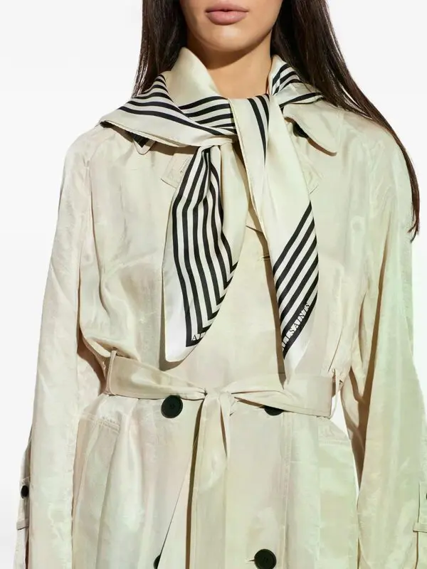 ALLSAINTS Graphic-print Striped-border Scarf - Neutrals