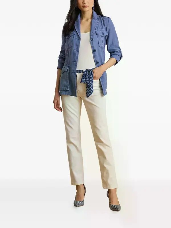 Ralph Lauren Linen Notch Lapel Flap Pocket Jacket