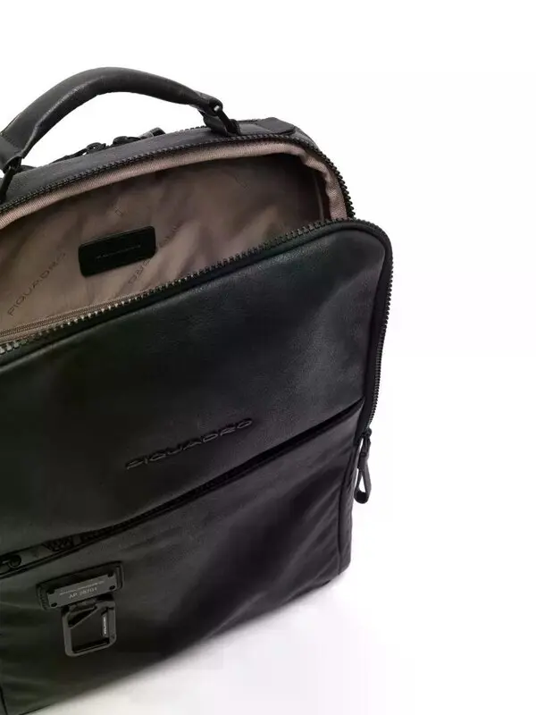 PIQUADRO Logo-plaque Leather Laptop Backpack