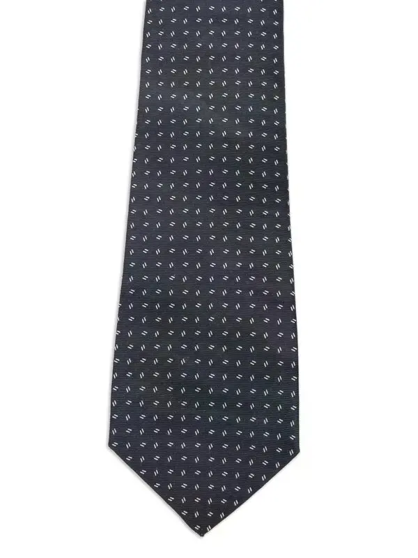 Kiton Micro-pattern Silk Neck Tie - Blue