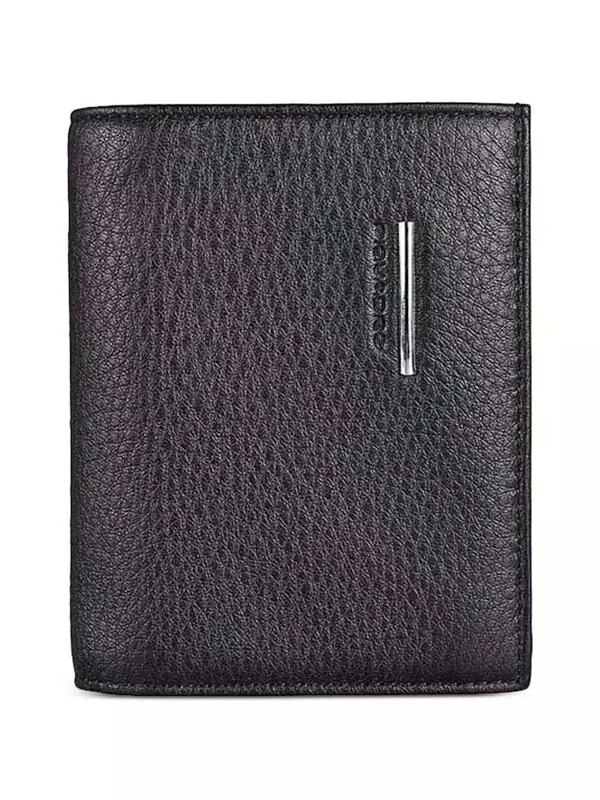 PIQUADRO Grained Leather Passport Holder - Black