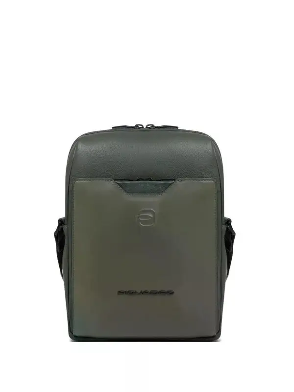 PIQUADRO Grained Leather Cross Body Bag - Green