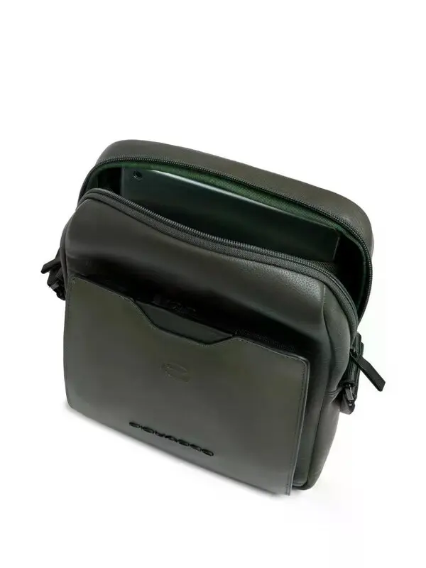 PIQUADRO Grained Leather Cross Body Bag