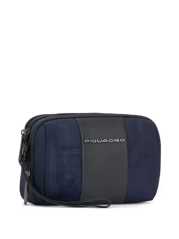 PIQUADRO Logo-plaque Panelled Clutch Bag