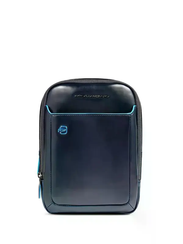 PIQUADRO Leather Messenger Bag - Blue