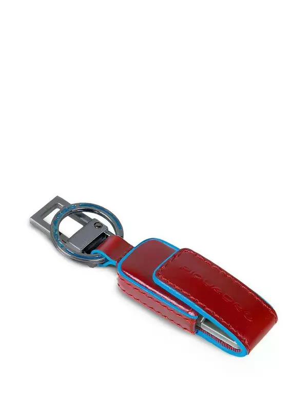 PIQUADRO Leather Usb Keychain - Red