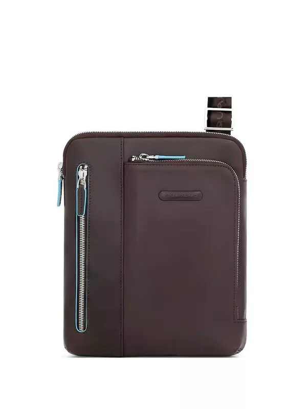 PIQUADRO Blue Square Leather Messenger Bag - Brown