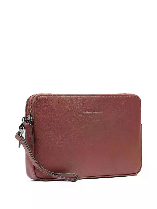 PIQUADRO Black Leather Wristlet