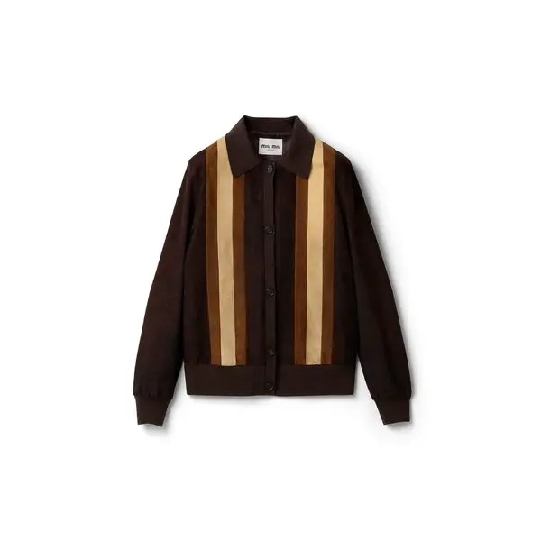 Miu Miu Suede Striped Jacket