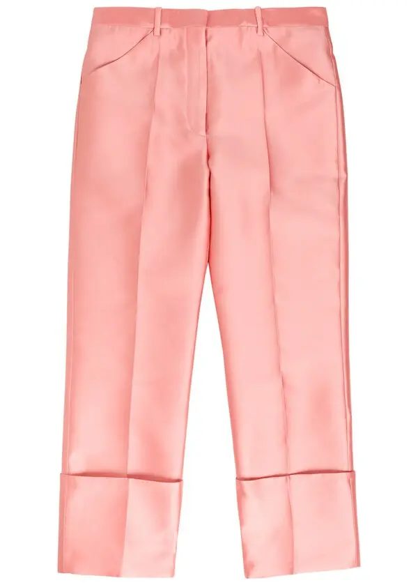 Calvin Klein Eva Turn-up Duchess Satin Trousers