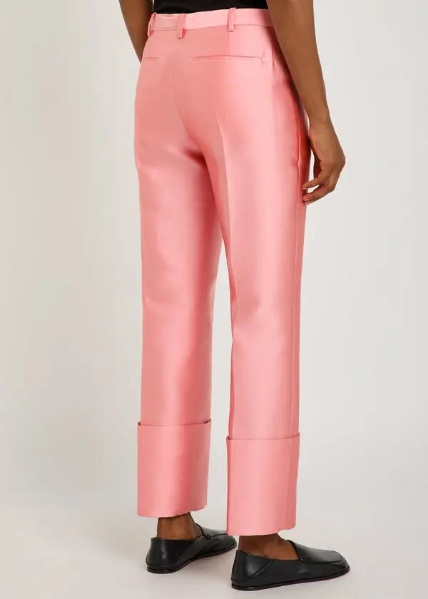 Calvin Klein Eva Turn-up Duchess Satin Trousers