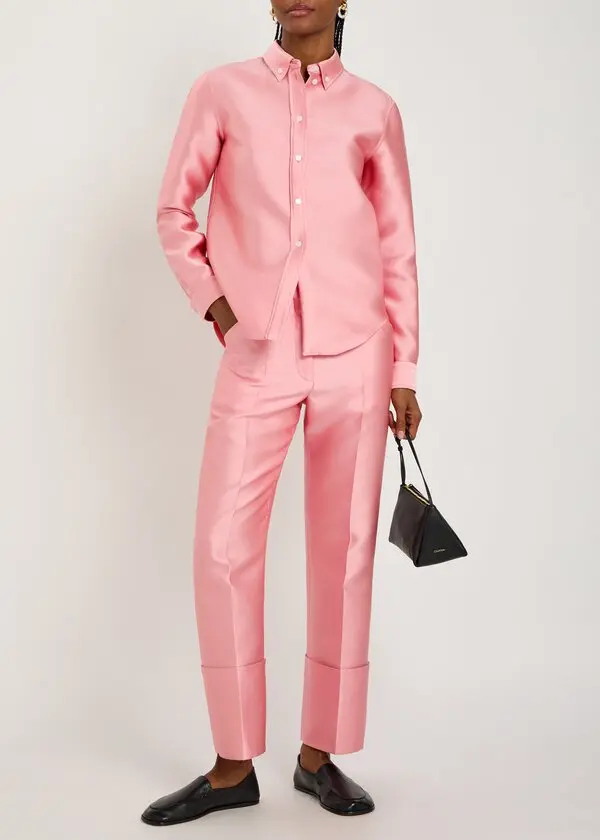 Calvin Klein Eva Turn-up Duchess Satin Trousers