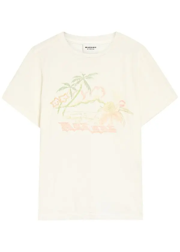Isabel Marant Étoile Zewel" Printed Cotton T-shirt - White