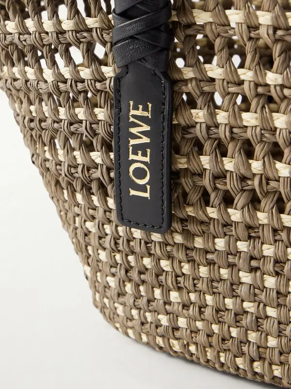 Loewe Braid Medium Raffia Tote - Green