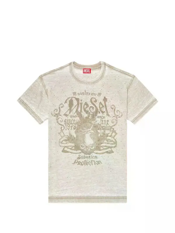 DIESEL® T-norm-aa8 Embellished T-shirt - Neutrals