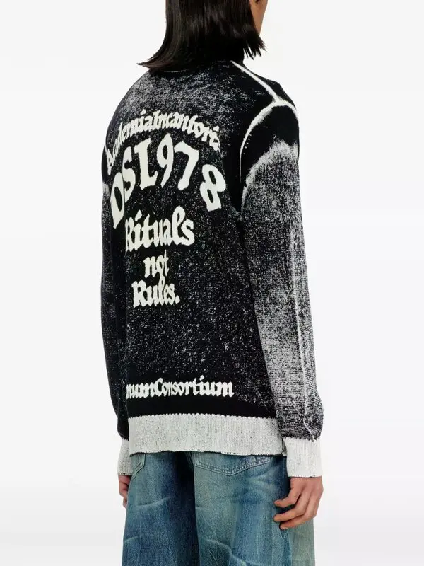 DIESEL® Graphic-print Zip-up Cardigan