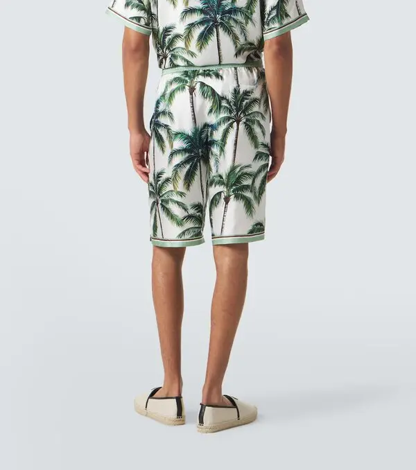 Dolce & Gabbana Printed Silk Twill Shorts