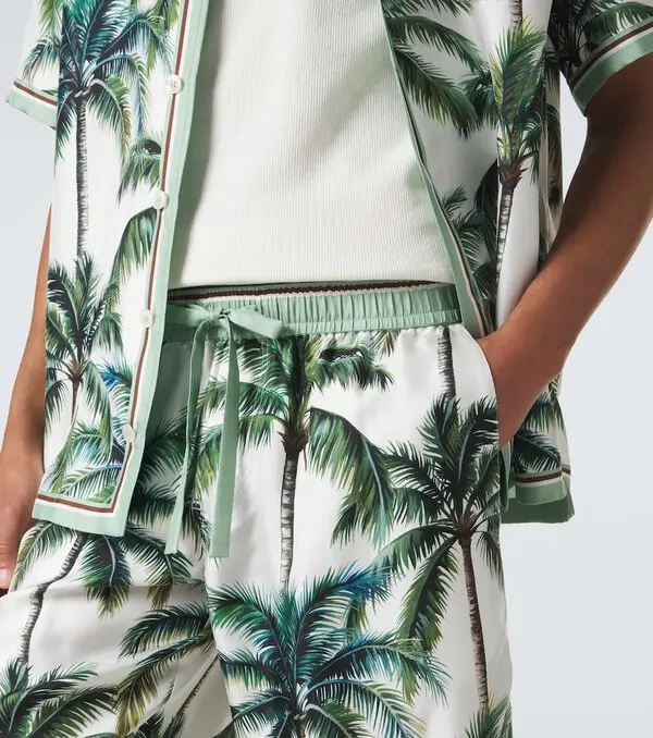Dolce & Gabbana Printed Silk Twill Shorts
