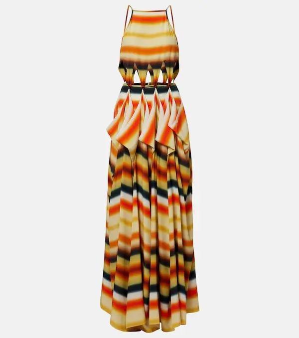 Loewe Striped Silk Maxi Dress - Multicoloured
