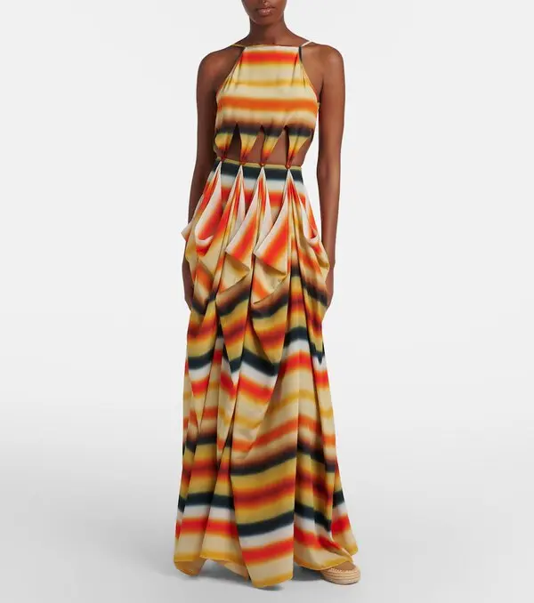 Loewe Striped Silk Maxi Dress
