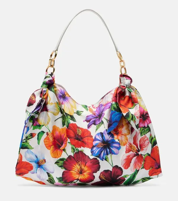 Dolce & Gabbana Medium Floral Satin Shoulder Bag - Multicoloured
