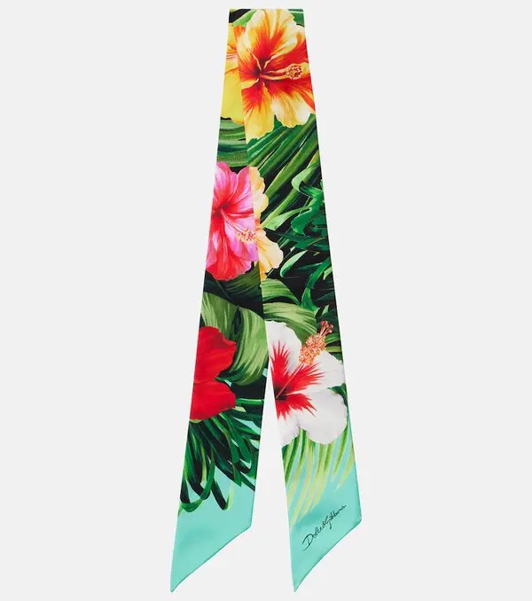 Dolce & Gabbana Floral Silk Twill Scarf - Multicoloured
