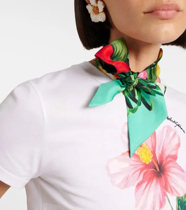 Dolce & Gabbana Floral Silk Twill Scarf