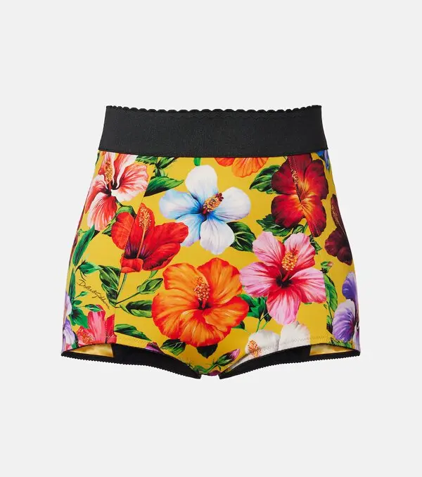 Dolce & Gabbana Floral Silk-blend Shorts - Multicoloured