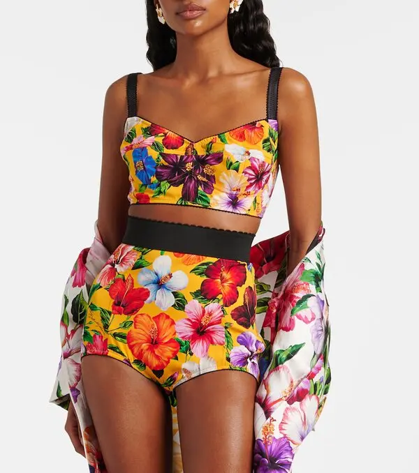 Dolce & Gabbana Floral Silk-blend Shorts