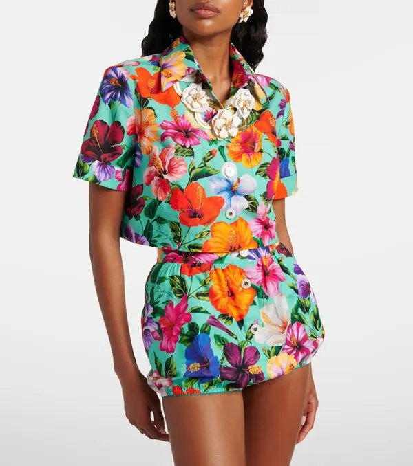 Dolce & Gabbana Floral Cotton Crop Top