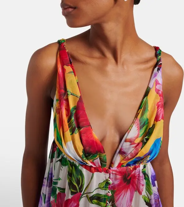 Dolce & Gabbana Floral Silk Chiffon Top