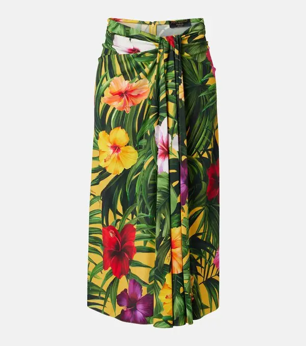 Dolce & Gabbana Draped Floral Midi Skirt - Multicoloured
