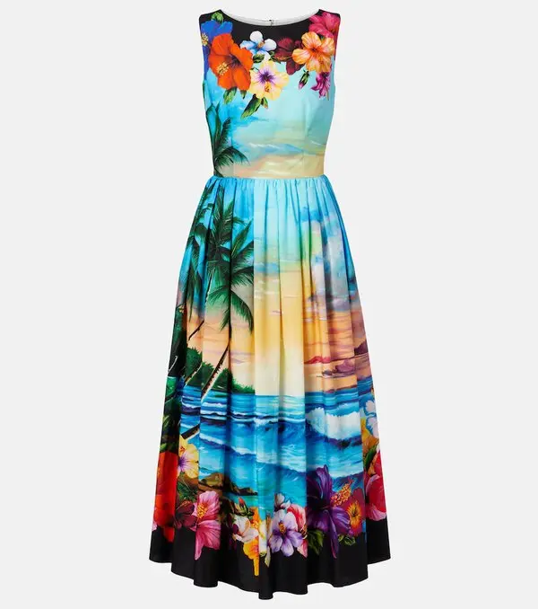 Dolce & Gabbana Printed Cotton Midi Dress - Multicoloured